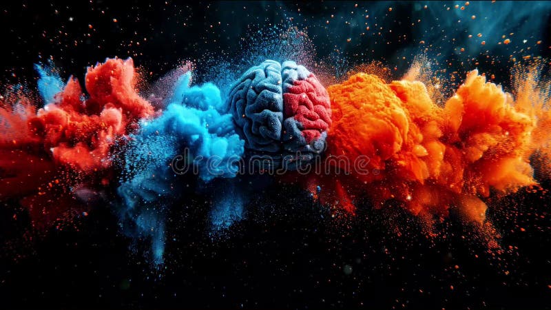 The Black Background Highlights the Brain S Intricate Folds and ...