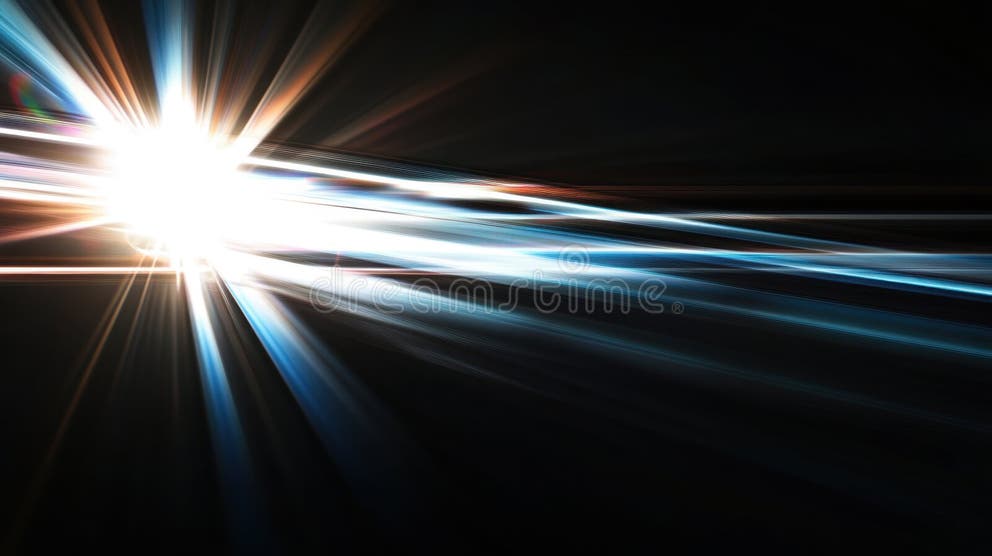 Black Background with Intense Burst of Bright Light and White and Blue ...