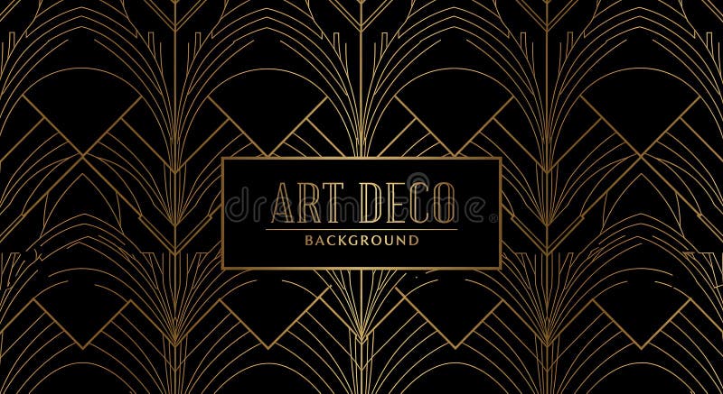 Black Background with Intricate Gold Geometric Patterns, Typical of Art ...