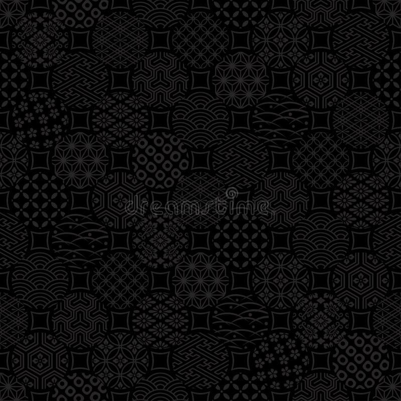 Black Background with Japanese Traditional Design. Stock Vector ...