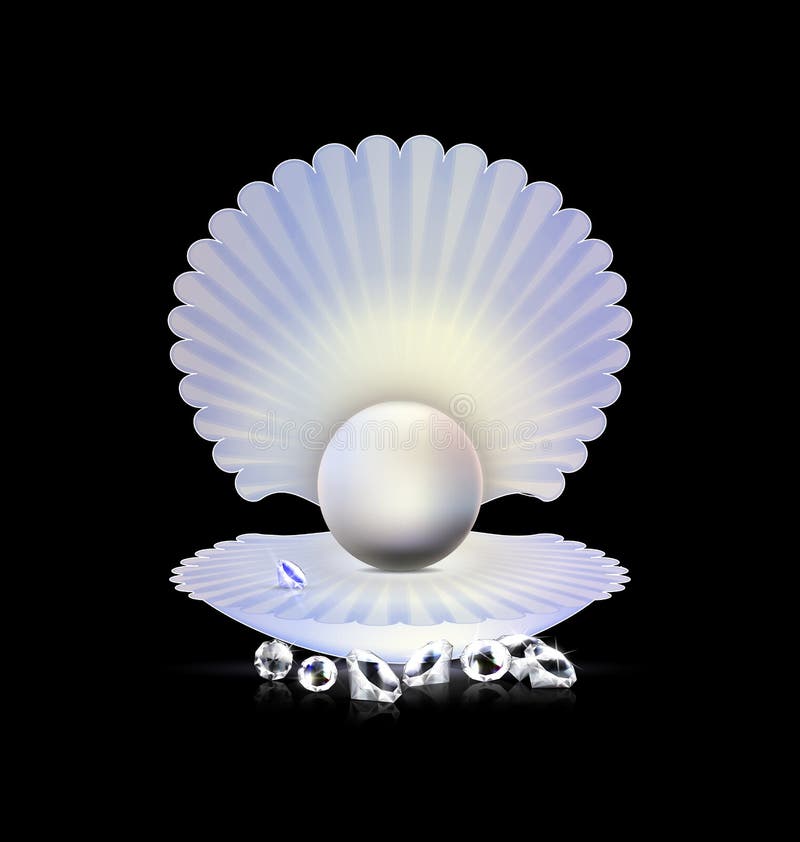 Jewel crystal and shell stock vector. Illustration of grain - 101464729