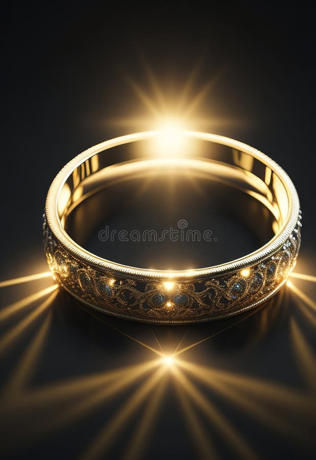 A Black Background with a Light Beaming in the Middle of the Ring and a ...