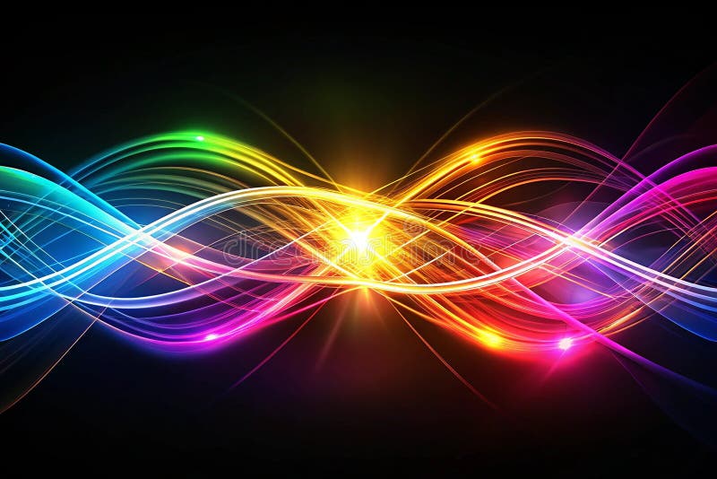 Black Background with Light Lines Abstract Stock Illustration ...