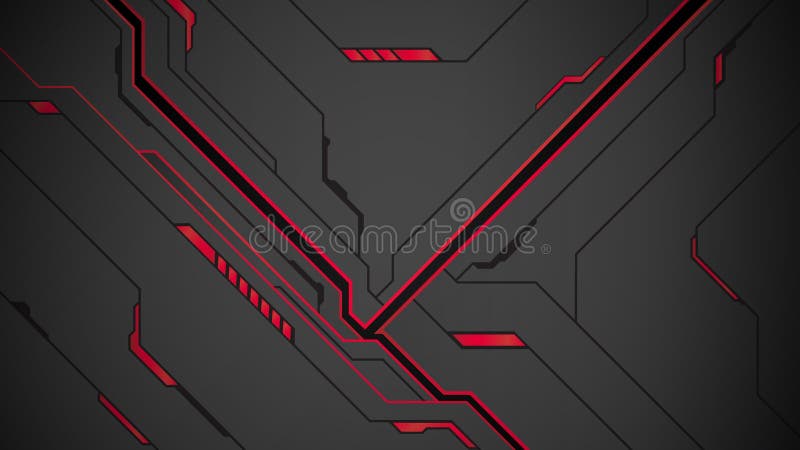 Black Background of Metallic Red Display Futuristic Sci Fi Hud Frame ...