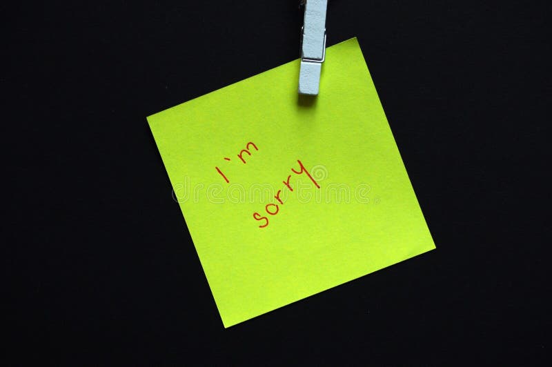 Black Background with Minimalistic Apologize Card Stock Illustration ...