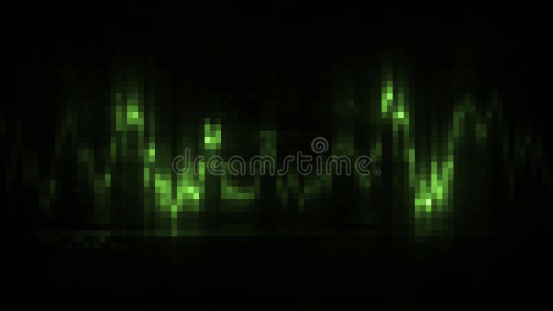 Black Background. Motion.Green Graphics that Rise and Fall in Different ...