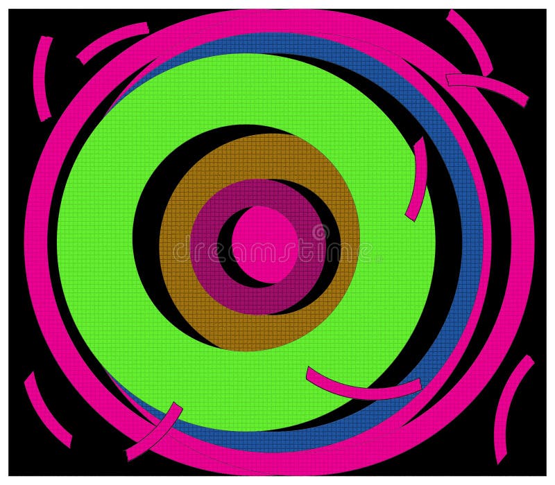 Black Background with Multi-colored Bright Disks and Cut Paper Effect ...