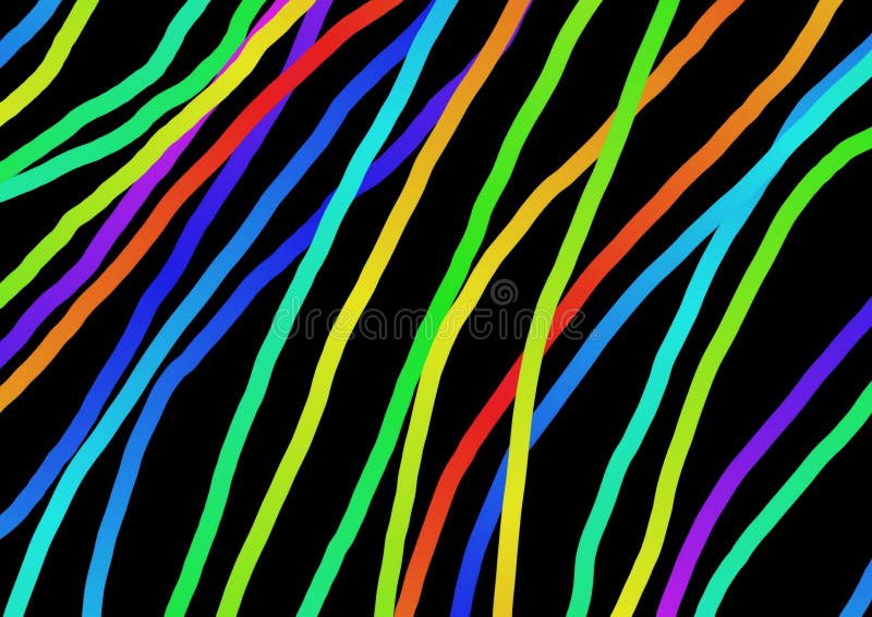 Black Background with Multi-colored Bright Lines Stock Photo - Image of ...