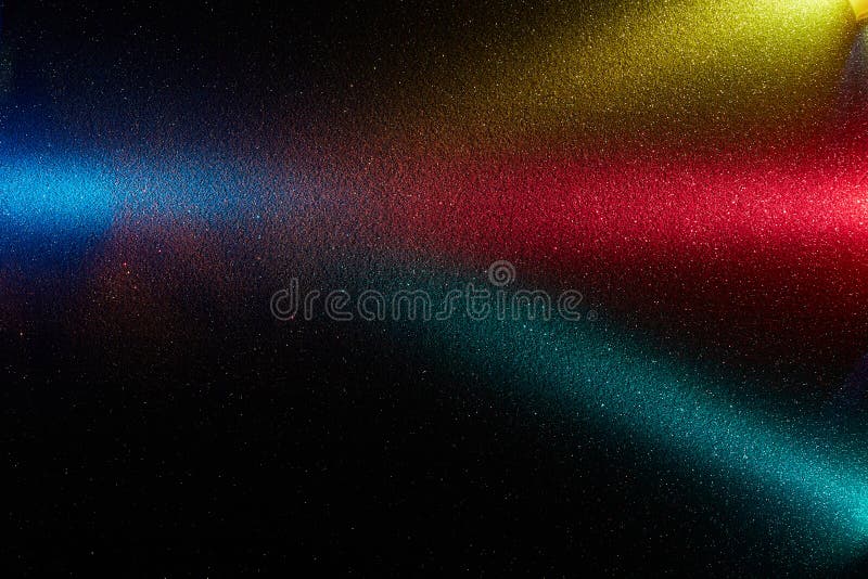 On a Black Background, Multi-colored Wide Beams of Light are Connected ...