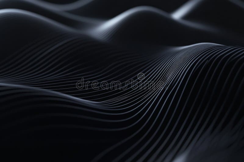 A Black Background with Multiple Thin, Curving Lines that Have a Subtle ...