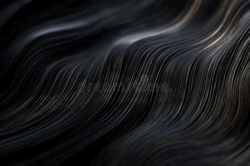 A Black Background with Multiple Thin, Curving Lines that Have a Subtle ...