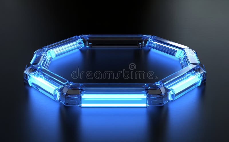 Black Background with Neon Blue Highlights, Showcasing Futuristic ...