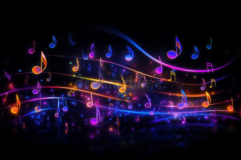 Neon Music Notes Stock Illustrations – 1,707 Neon Music Notes Stock ...