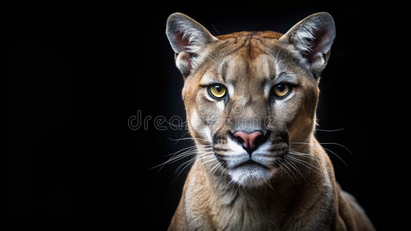 Black Background with an Optical Illusion of Puma Hyperdetailed ...