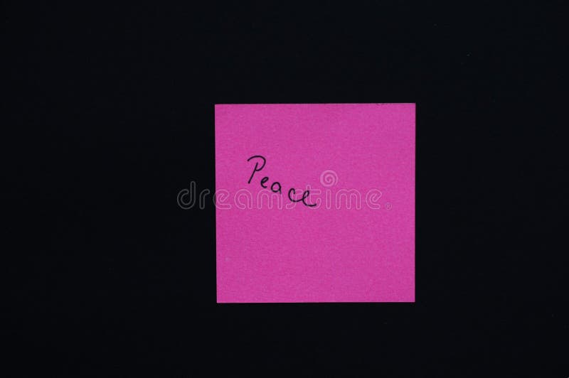 Peace write on pink card stock photo. Image of circle - 332402572