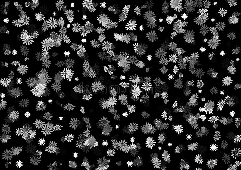 Black Background with Random Leaves Pattern Design Stock Illustration ...