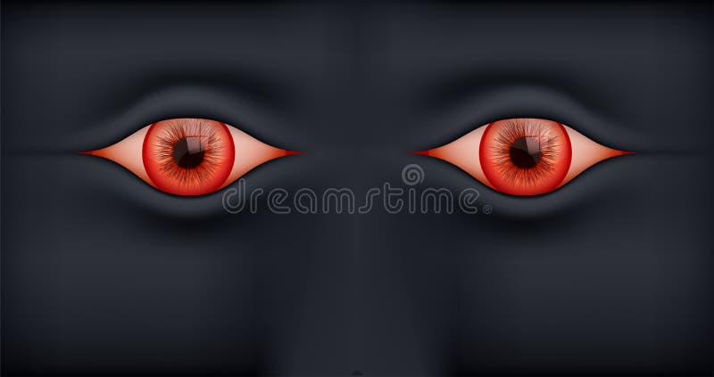 Black Background with Red Human Eyes. Stock Vector - Illustration of ...