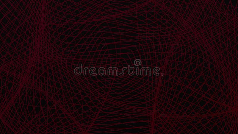 Black Background with Red Polygon Lines Rotating Repeatedly in a Random ...