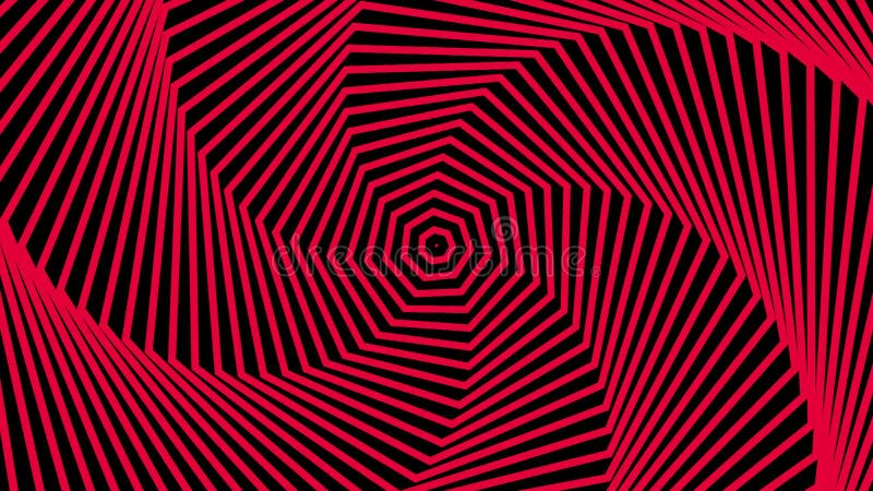 Black Background with Red 7-sided Polygon Lines Changing Color that ...