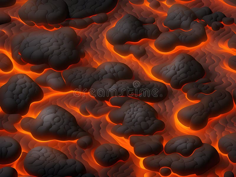 Black Background with Red and Yellow Flames Lava Stock Illustration ...