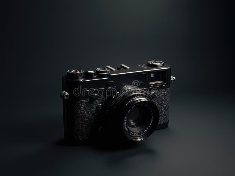 Black Background and Retro Camera. Stock Illustration - Illustration of ...