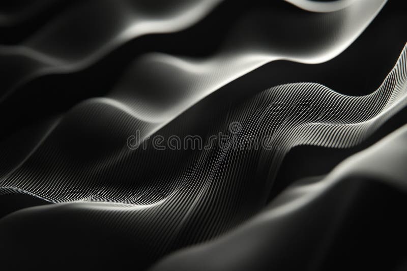 A Black Background with a Series of Thin, Sweeping Curved Lines Casting ...