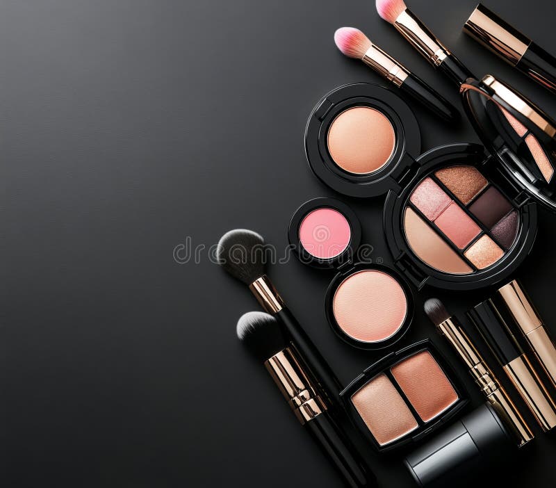 A Black Background Serves As the Setting for a Luxurious Bronze Powder ...