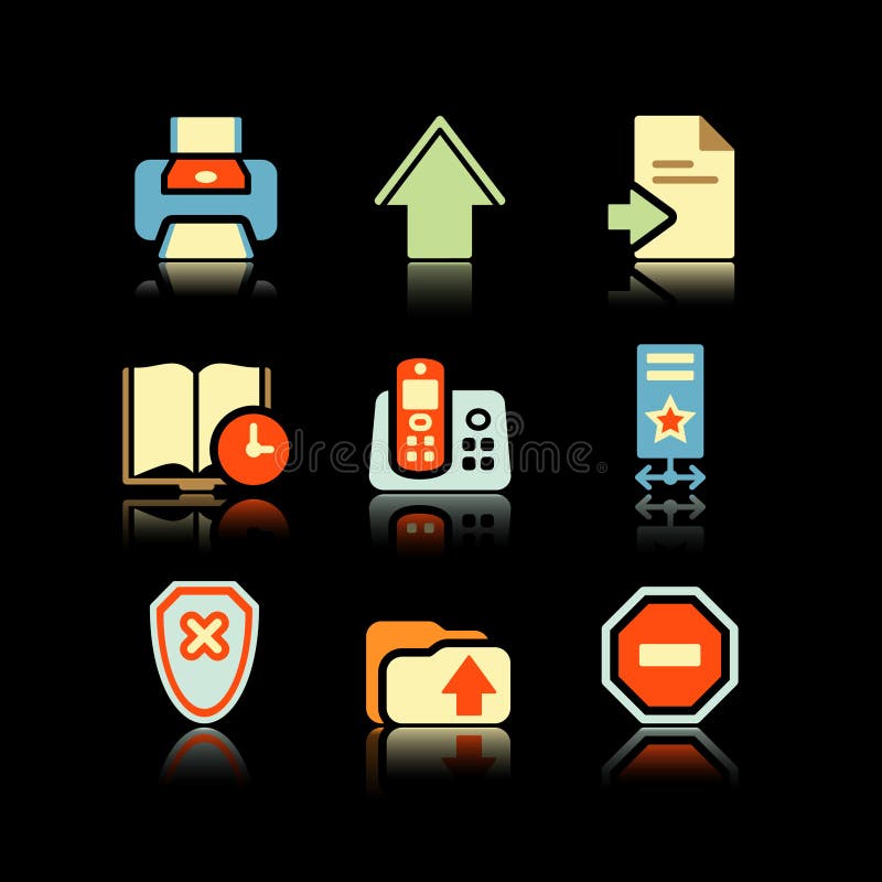 Insurance icons orange stock vector. Illustration of bill - 9953225