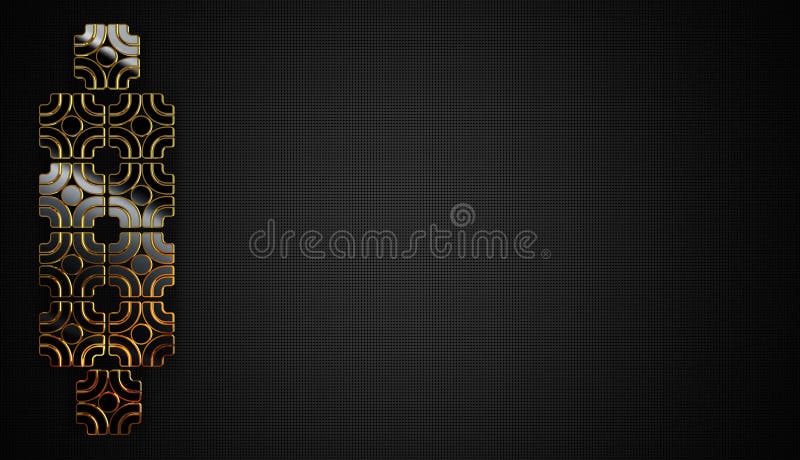 Black Background with Shapes on the Left Side, Pattern, Shadows, Golden ...