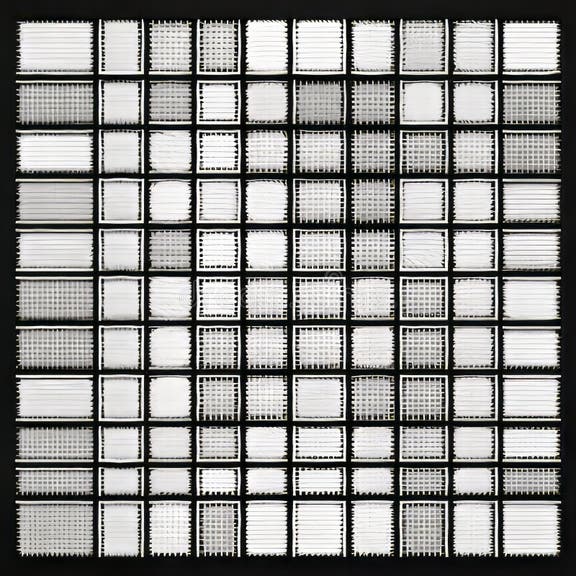 Generative Art: Smocked 4x4 Grid with Black and White Squares Stock Illustration - Illustration ...