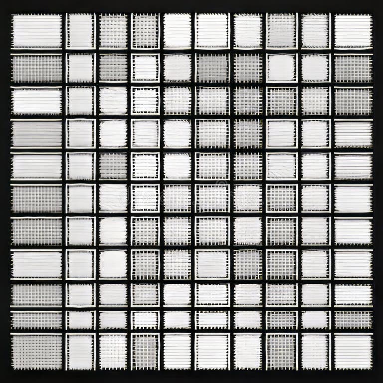 Generative Art: Smocked 4x4 Grid with Black and White Squares Stock ...