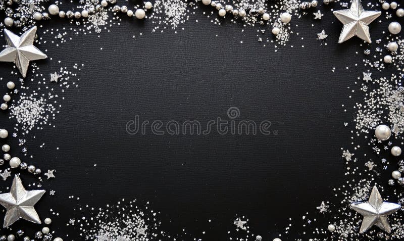 A Black Background with a Silver Star and a Silver Star Stock Photo ...