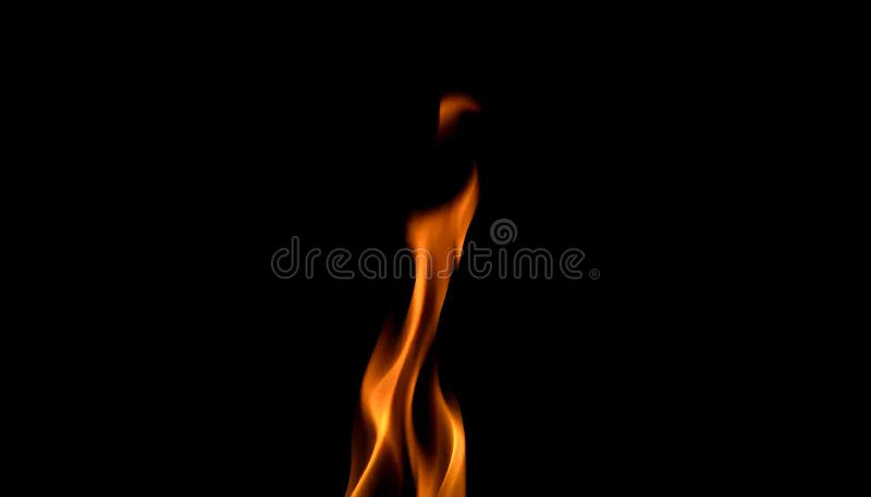 Black Background with a Single Flame of Orange Stock Photo - Image of ...