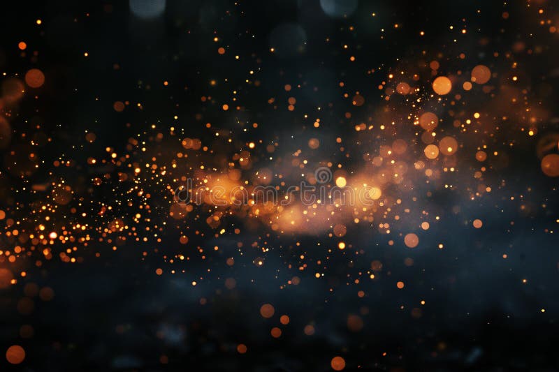 A Black Background with Small, Glowing Fire Particles Floating in the ...