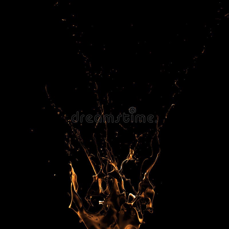Black Background with Splash of Liquid. 3d Illustration, 3d Rendering ...