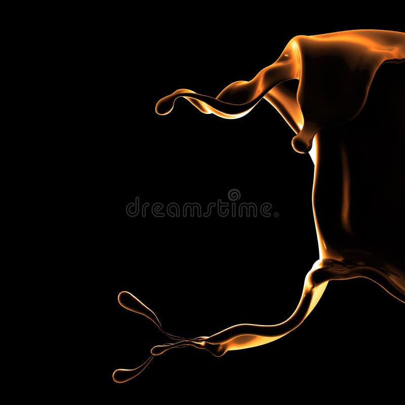 Black Background with Splash of Liquid. 3d Illustration, 3d Rendering ...