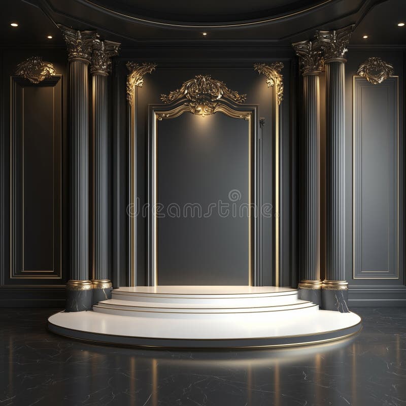 Black Background with Stand for Product Present, Generative AI ...