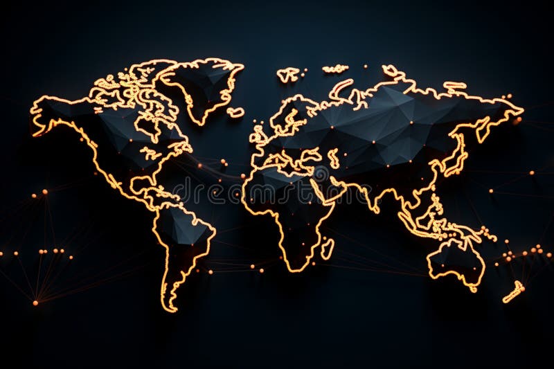 Black Background with a Stylized World Map Using Abstract Scales Stock ...