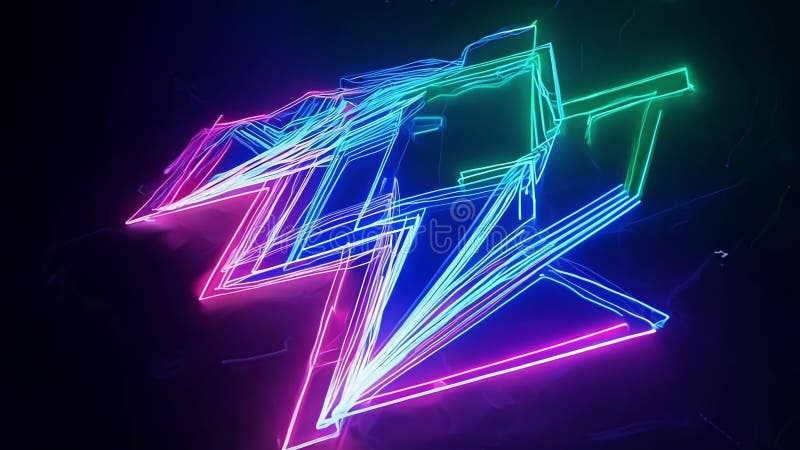 The Black Background is Transformed into a Canvas for Neon Art with ...