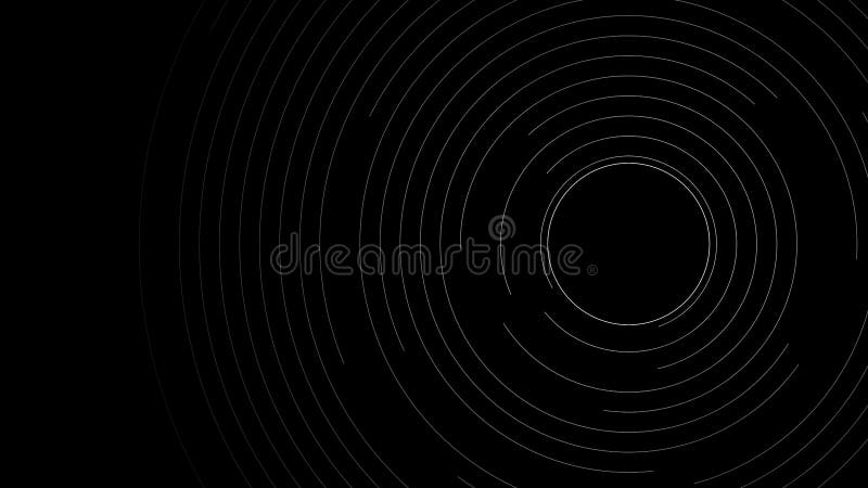Black Background with a Truncated Circular Pulse Line Moving Slowly ...