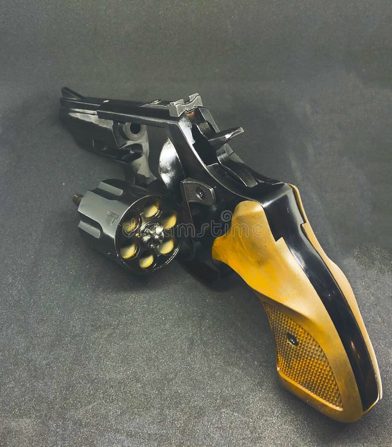 Various Pattern Pistol, Black Background Stock Photo - Image of metal ...