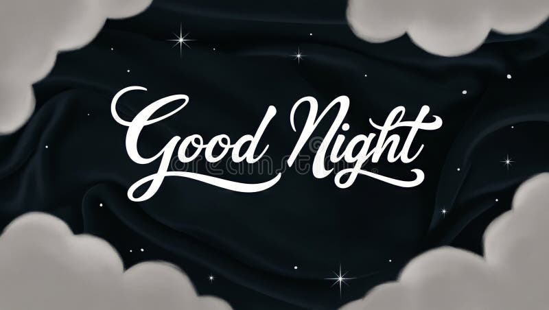 Black Background Vector Design with Stars with Good Night Writing Stock ...