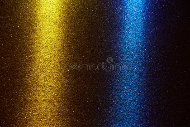 On a Black Background, Vertical Rays of Blue and Yellow Light Stock ...