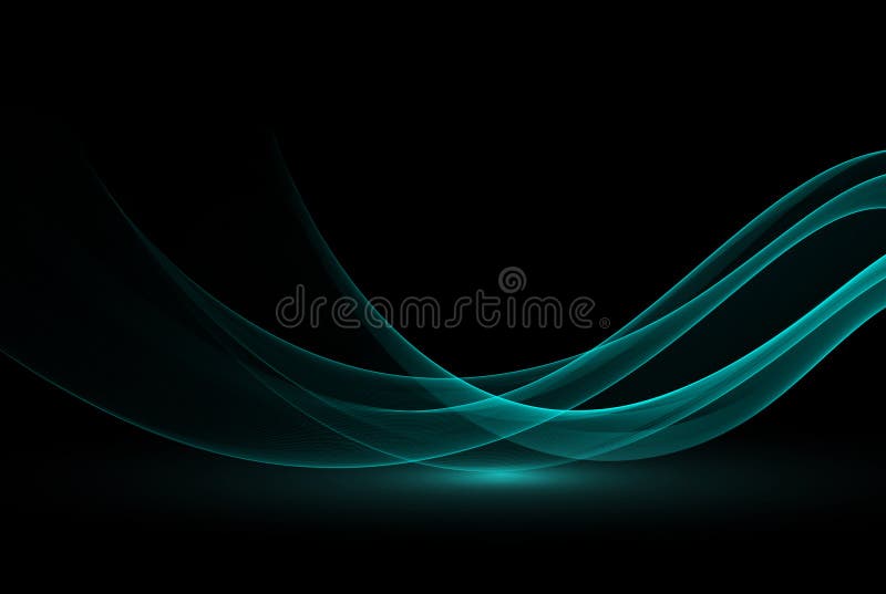 Black Background with Wavy Lines of Light Waves. Abstract Wave ...
