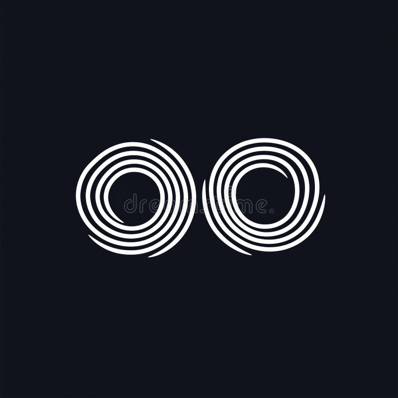 Black Background with White Circular Line Patterns Stock Illustration ...