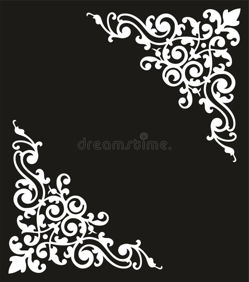 Black Swirl Corner Design