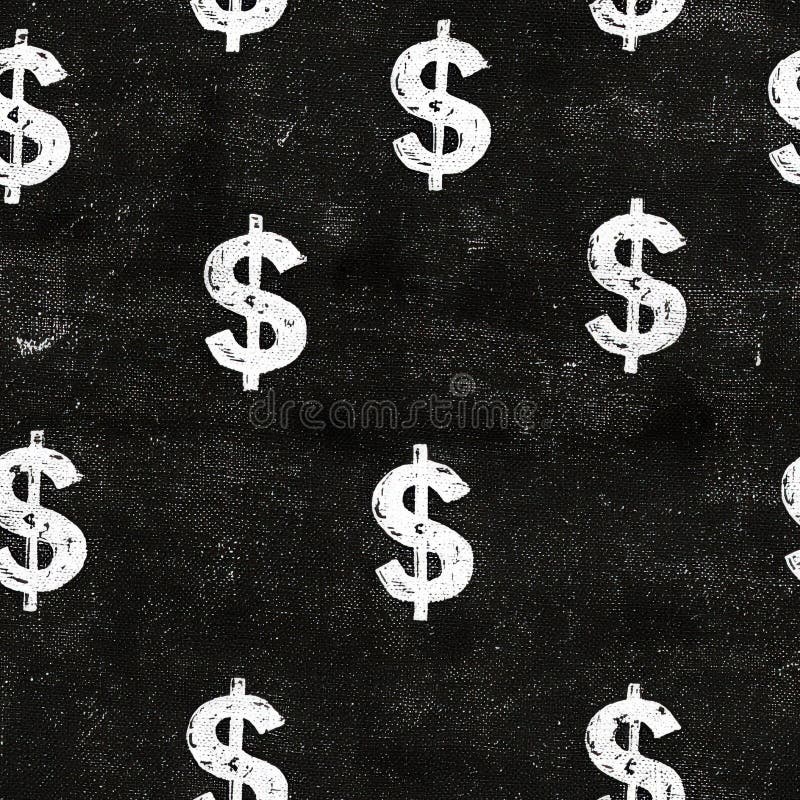 Black Background White Dollar Signs Repeating Pattern Stock Photos ...