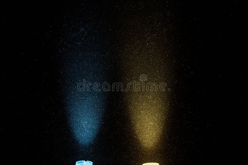 On a Black Background in White Grain Vertical Parallel Blue and Yellow ...