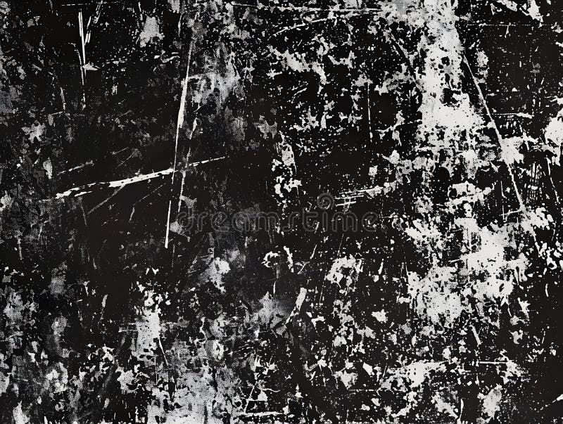 Black Grunge Texture Background with White Distressed Effect Stock ...