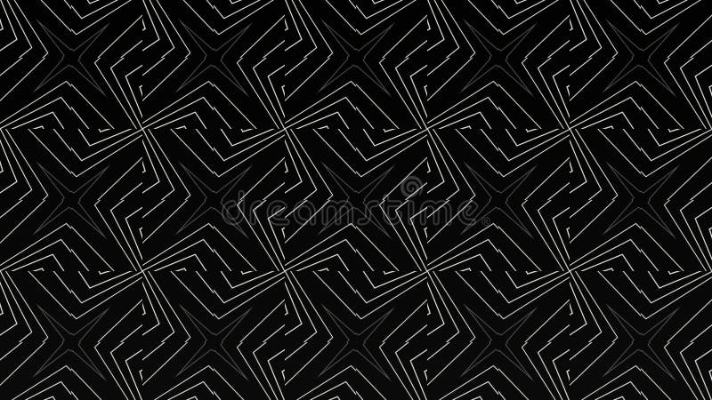 Black Background, White Line Pattern Moving in an Interesting Pattern ...
